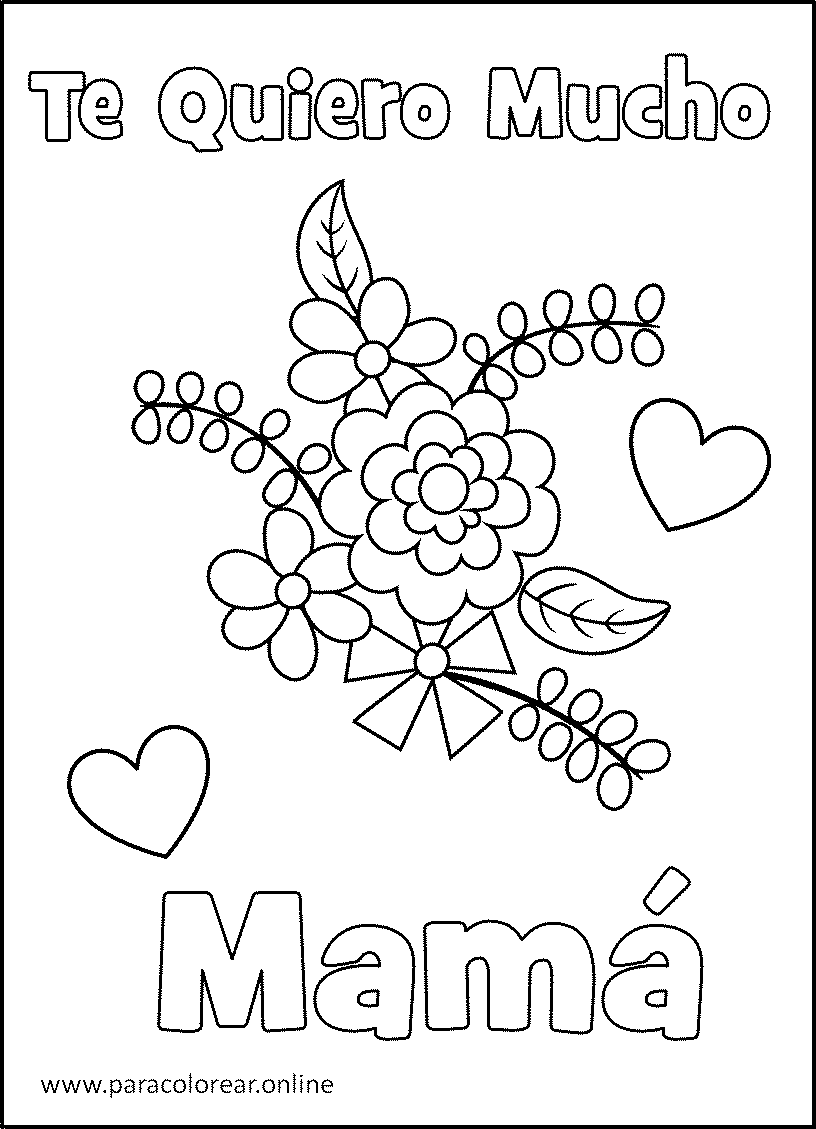 Dibujos del Día de la Madre para Colorear Imprimir y Pintar 👩🌻🌺