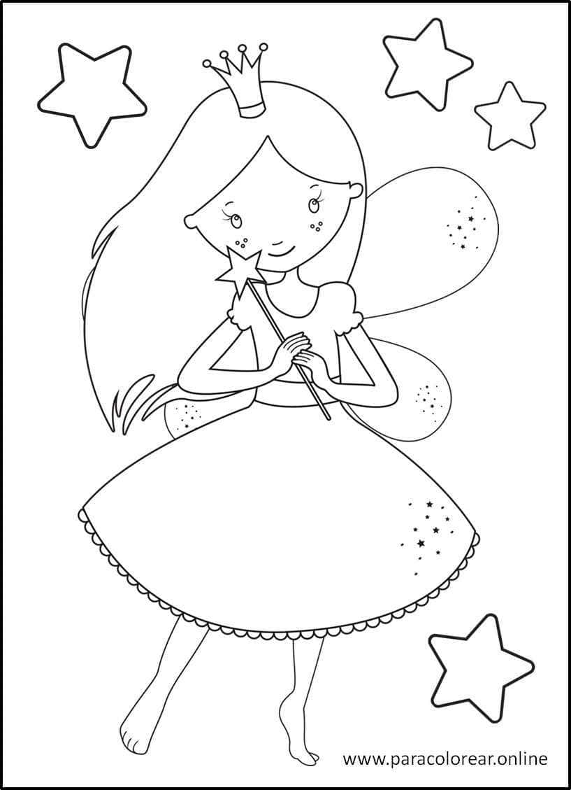 Los mejores Dibujos de Hadas para Colorear Imprimir y Pintar 🧚‍♀️