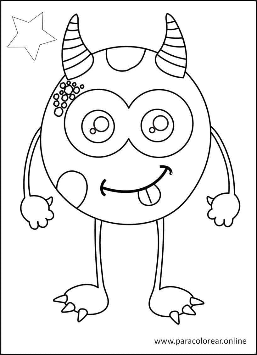 Los mejores Dibujos de Monstruos para Colorear Imprimir y Pintar 👾